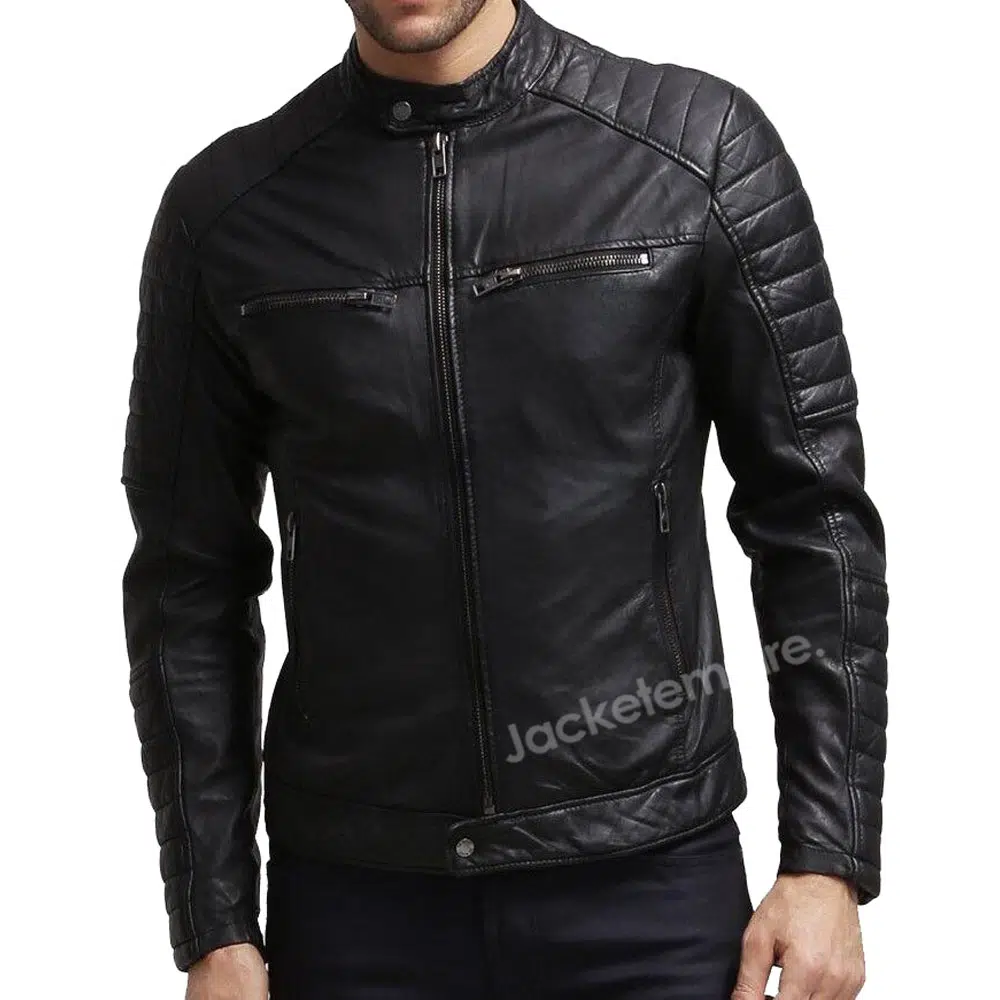 Black Quilted Leather Jacket Men's – Jacket Empire