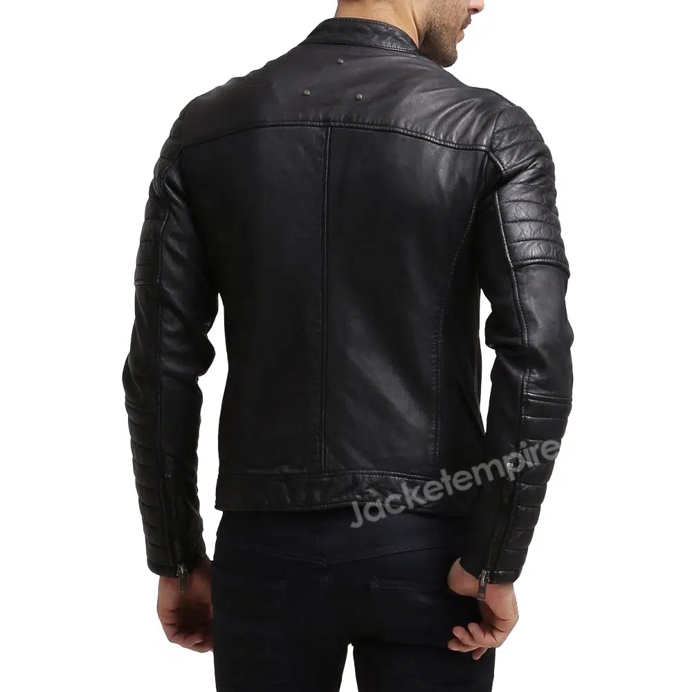 Black Quilted Leather Jacket Men's – Jacket Empire